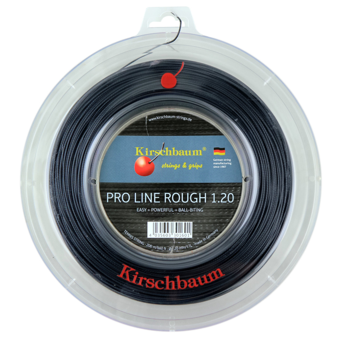 Kirschbaum Pro Line Rough 1.20 Tennis String Reel 200 Mm 660 FT Black ...