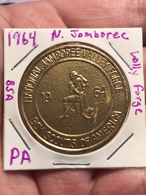 1964 Valley Forge National Jamboree BOY SCOUTS OF AMERICA coin medal hi ...