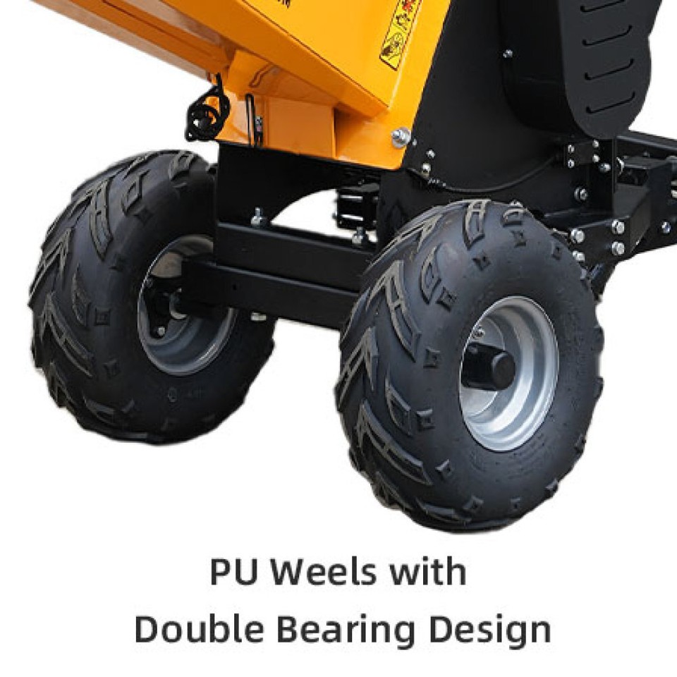 6" 420cc/15HP Gas 4-Wheel Wood Chipper Shredder Mulcher w/Tow Bar And ...