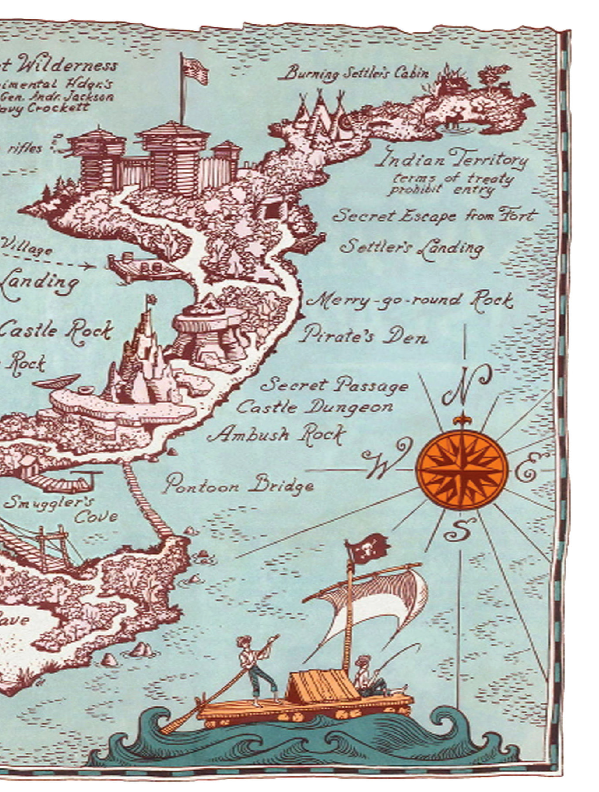 Disneyland Tom Sawyer Island Explorer Map Frontierland Disney Poster ...