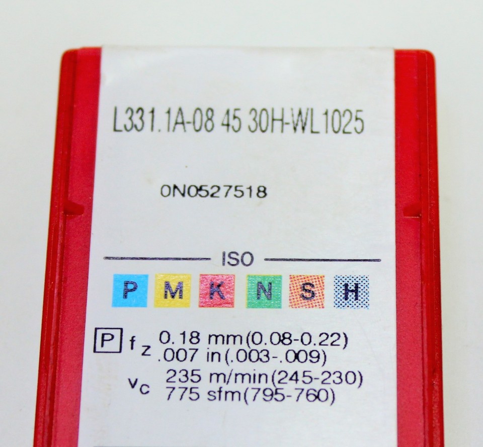 SANDVIK #L331.1A-08 45 30H-WL1025, CoroMillⓇ 331 Insert for Slotting ...