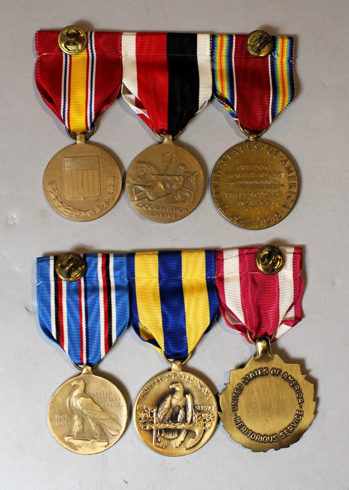 6 WWII US Naval & Military Medals for Named Naval Officer (&Commorative ...