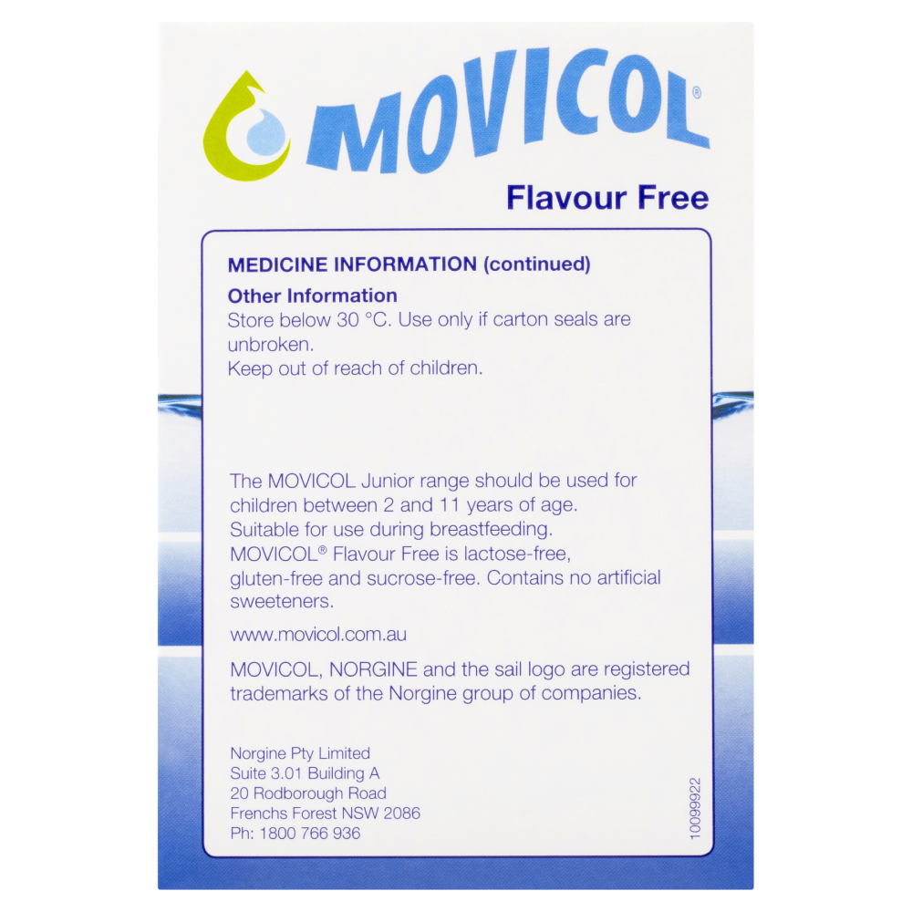 MOVICOL Constipation Relief Powder 30 Sachets Flavour Free Macrogol ...
