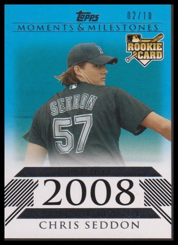 2008 Topps Moments & Milestones #169 Chris Seddon Blue #/10 Marlins ...