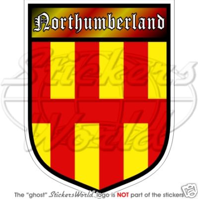 NORTHUMBERLAND County Shield England UK British 100mm Vinyl Bumper ...