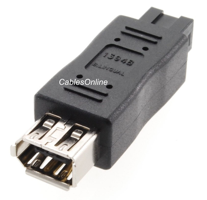 9-Pin 1394b Male to 6-Pin 1394a Female Firewire Adapter, CablesOnline ...