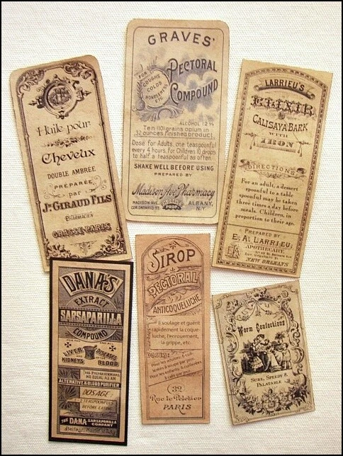 Victorian Bottle Labels