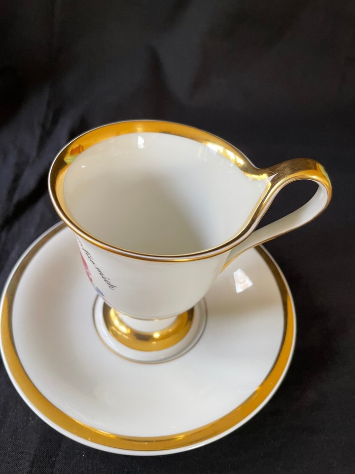 antique KPM porcelain cup and saucer Floral and gilded. Marked bottom ...