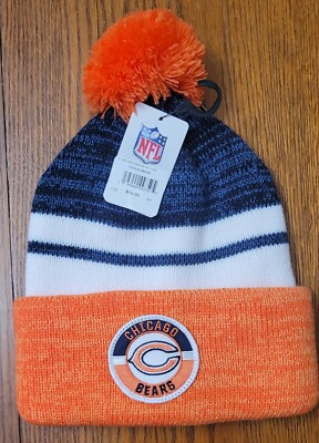 NEW Chicago Bears Beanie Hat Winter Stocking Cap W/pom pom NFL Team ...