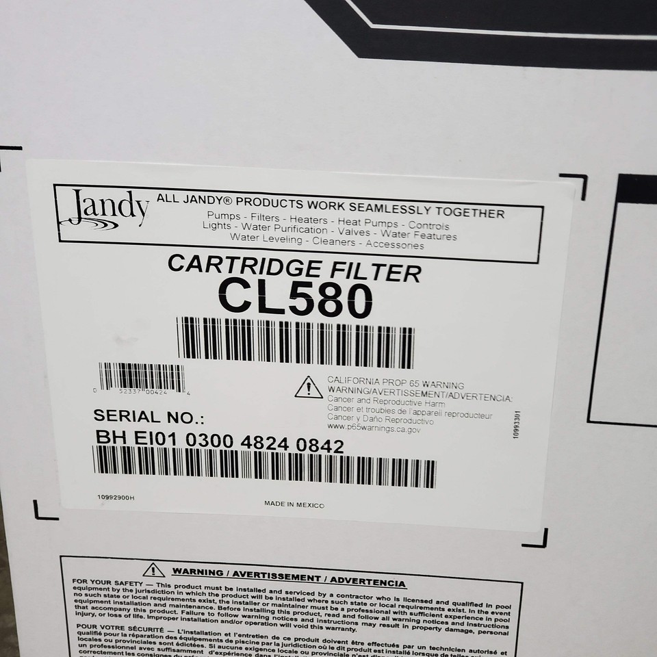 JANDY Zodiac CL Series Pool Spa Cartridge Filter 580 Sq Ft CL580 ...