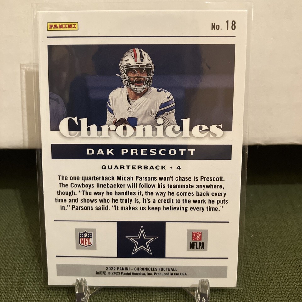 2022-23 Panini Chronicles Dak Prescott #18 Bronze Parallel Dallas ...