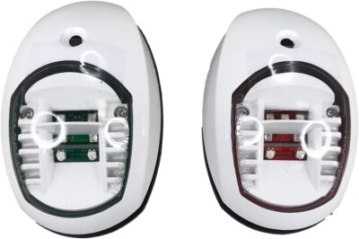 MARINE BOAT WHITE COVER GREEN STARBOARD RED PORT LED NAVIGATION LIGHT ...