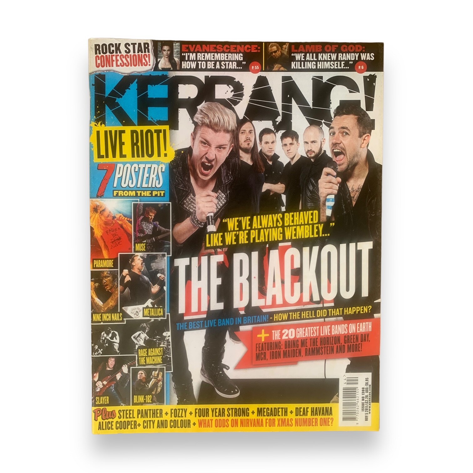 Kerrang Magazine Issue 1388 The Blackout Evanescence Lamb of God ...
