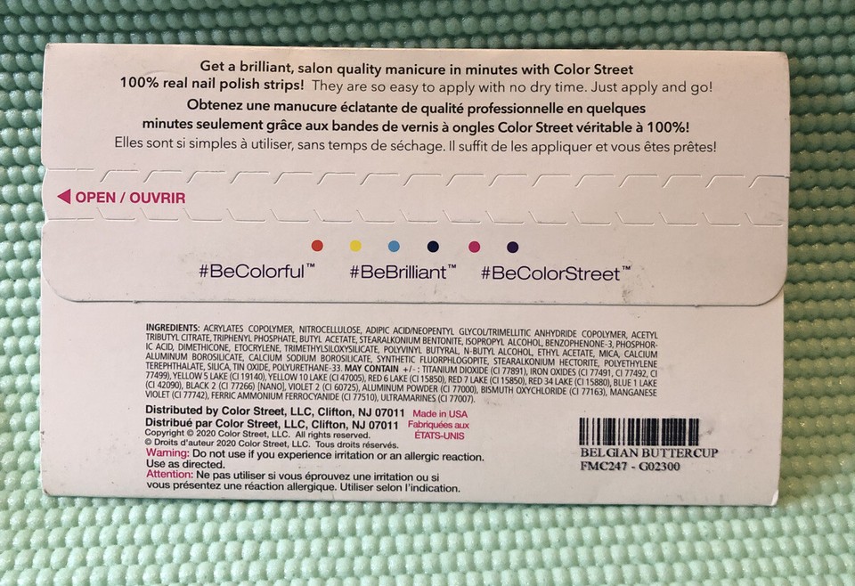 COLOR STREET 100% Nail Polish Strips -16 Long lasting Strips, Belgian ...