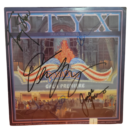 Styx signed lp Paradise Theater 1981 by 5 musicians | eBay