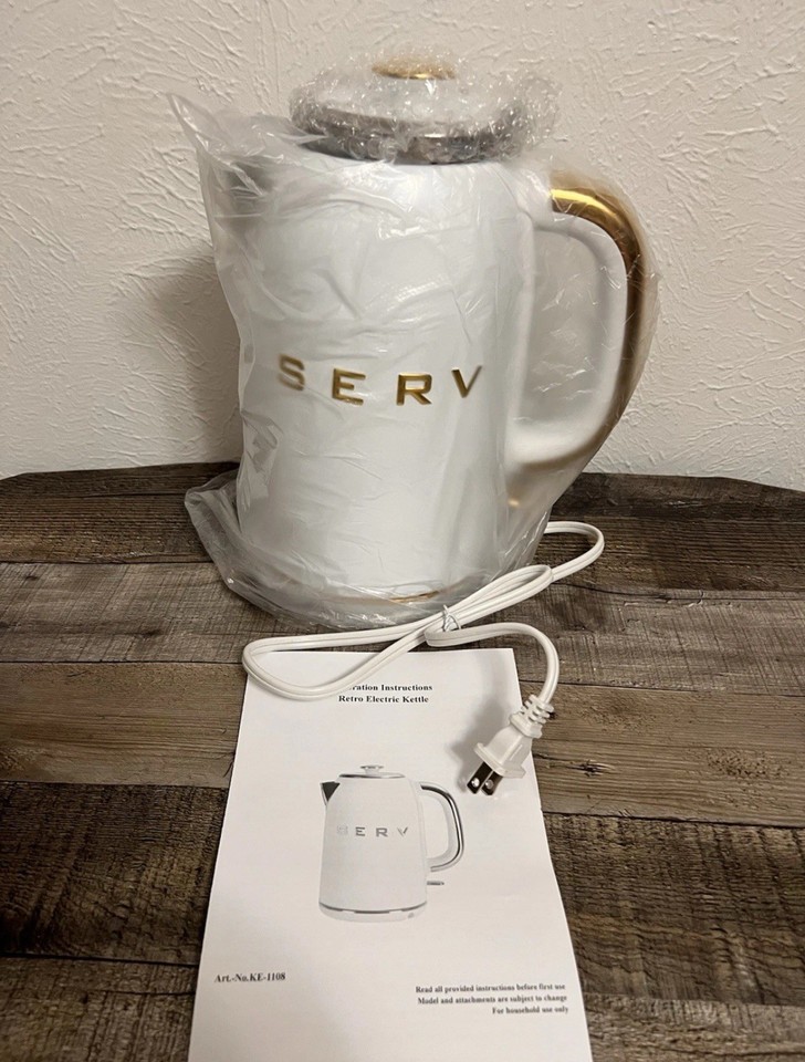 NIB Servappetit 50's Retro Style Aesthetic 1.7 Liter Electric Kettle ...