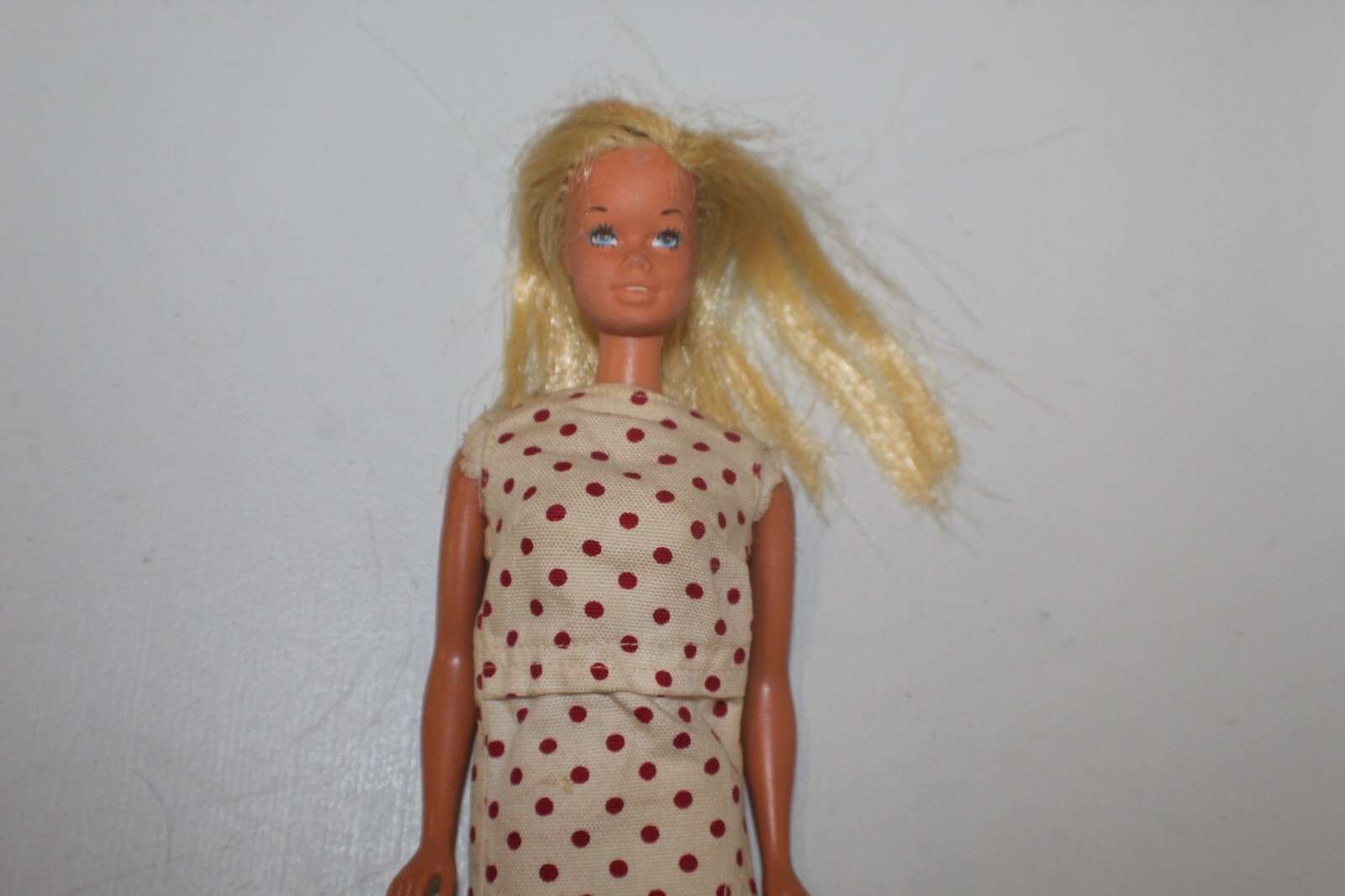 1976 Bendable Leg Vintage Barbie Doll Blonde poke a dot Dress 1966 | eBay