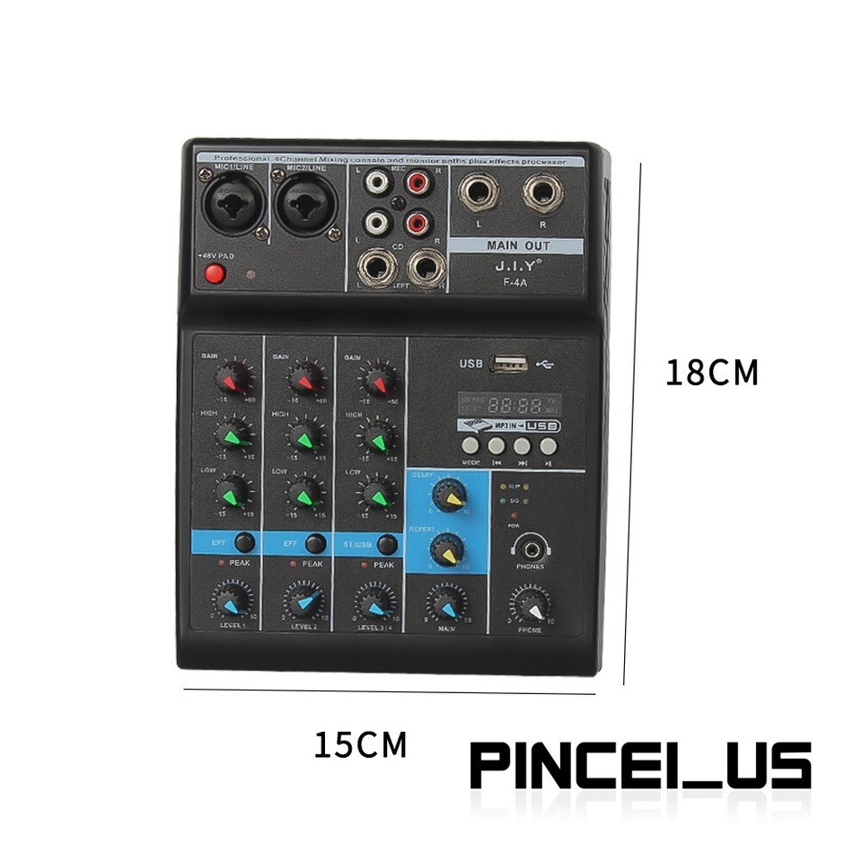 Bluetooth 4-way Tuning Table USB Audio DJ Mixer Reverberation DJ Device ...