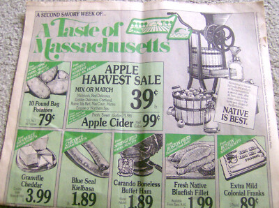 RARE vintage 1985 BIG Y grocery store FLIER supermarket OLD FOOD ...