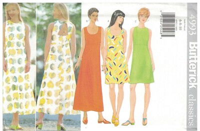 4993 Vintage Butterick SEWING Pattern Misses Summer Spring Dress UNCUT ...