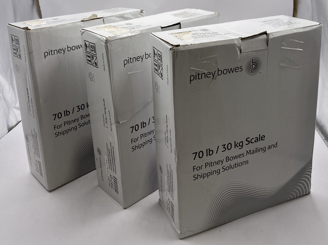 LOT OF 3 PITNEY BOWES XJ-3K807 PLATFORM 70LB WEIGHT INTEGRATED USB ...