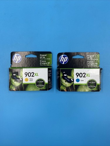 Set OF Genuine HP 902 XL Cyan & Yellow Ink Cartridges SEE DESC.** | eBay