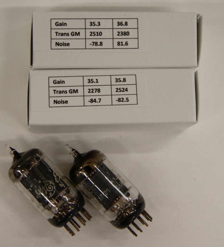 GE 5965 / 12AT7 MATCHED PAIR TUBES/1960's, MaxiPreamp II Tested, SM1373 ...