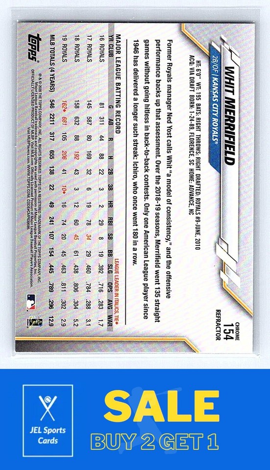 2020 Topps Chrome #154 Whit Merrifield | eBay