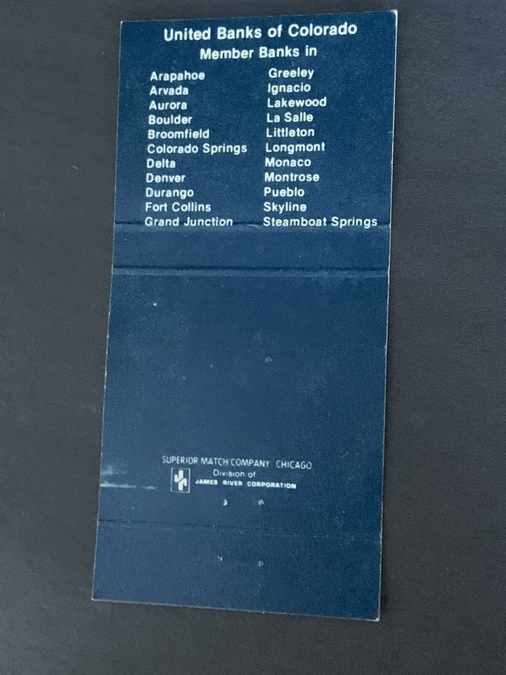 Vintage Colorado Matchbook: “United Banks Of Colorado” | eBay