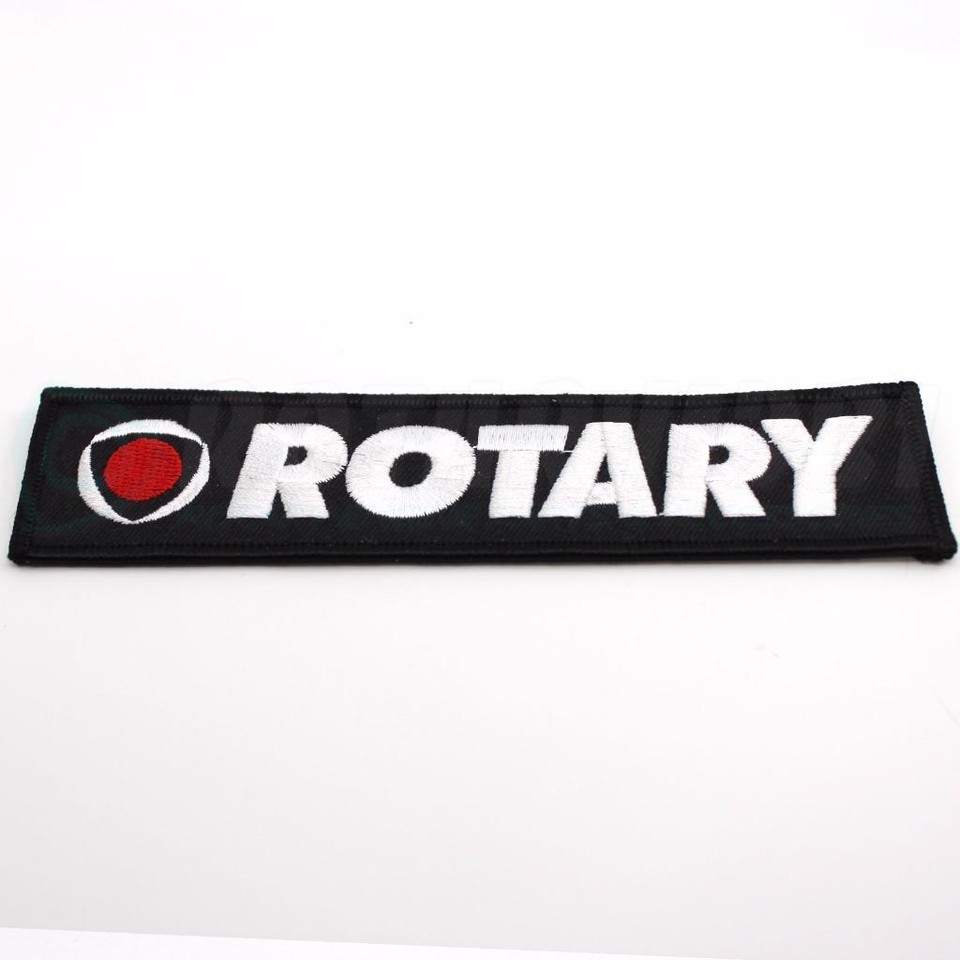 ROTARY PATCH - BLACK FABRIC - WHITE LETTERS RX7 RX8 RX2 RX3 RX4 12A 13B ...