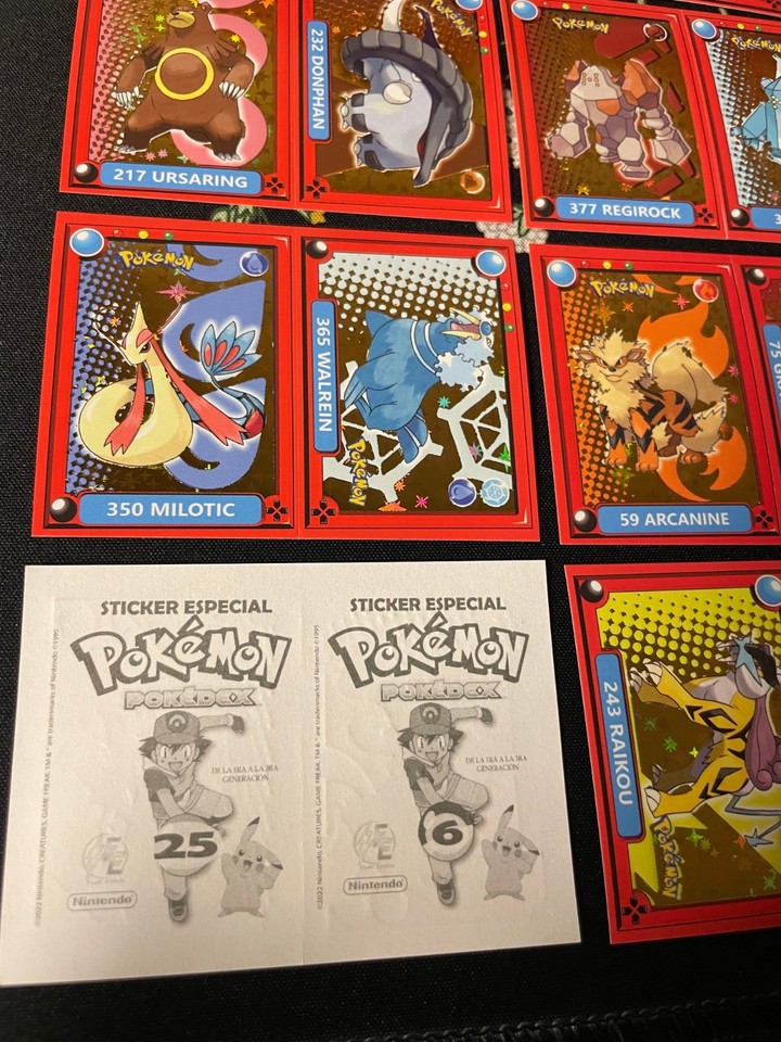 🔥X20 Pokemon Pokedex Gold Star Sticker Master Set Charizard/Pikachu ...