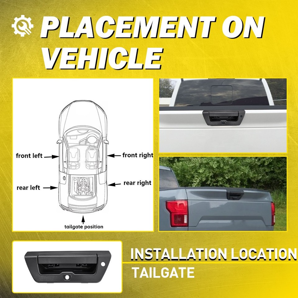 Car Tail Gate Tailgate Handle Rear Black For 2015-2017 Ford F-150 ...