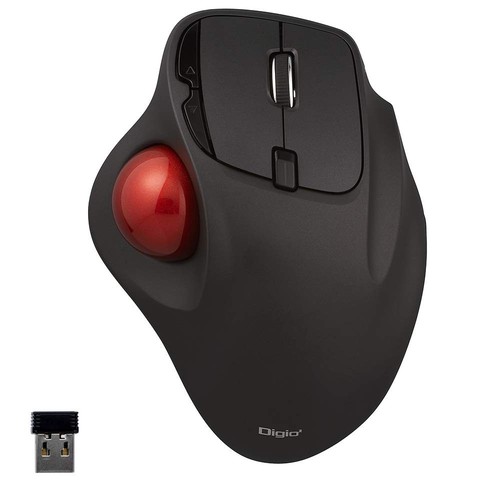 Nakabayashi Digio2 Mouse Wireless Trackball 5 Buttons Optical Black ...