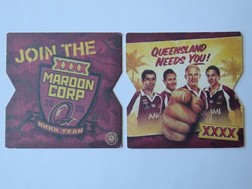 AUSTRALIA Beer Bar Coaster ~ ~ Join the XXXX Maroon Corp ~ Queensland ...