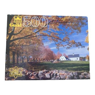 NEW Golden Guild Puzzle Autumn In New England 15-1/2"x 18" 500 Piece ...
