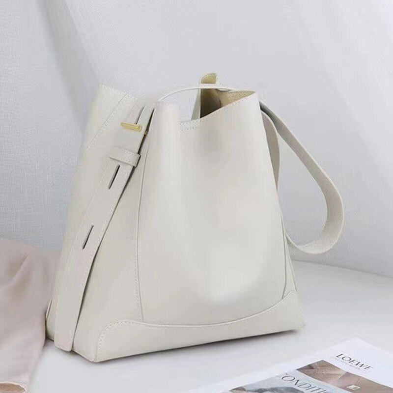 Large Capacity Crossbody PU Leather Single Bag Bucket Shoulder Bag ...