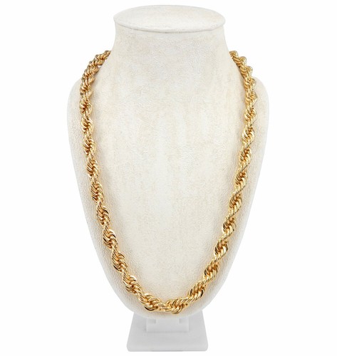 Men's 9mm Rope Chain Hip Hop RUN DMC 14K Gold Plated Necklace 20" 22 ...