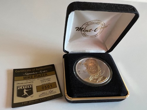 Mike Piazza Highland Mint Signature Series 1oz Silver w/ 24Kt Gold ...
