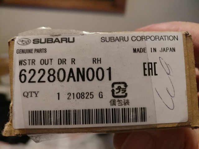 Genuine Subaru Wstr Out Dr R Right-Hand 62280AN001 for sale online | eBay
