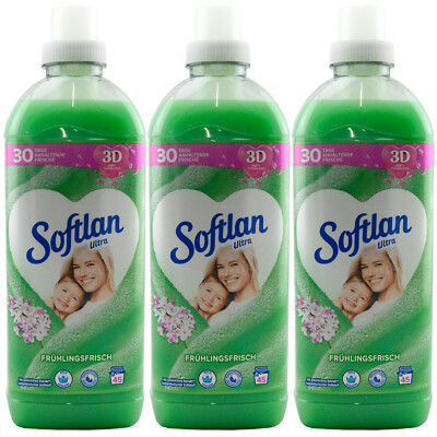 Softlan FRESH Spring Fabric Softener 3 x 1 Liter for 45WL with Natural ...