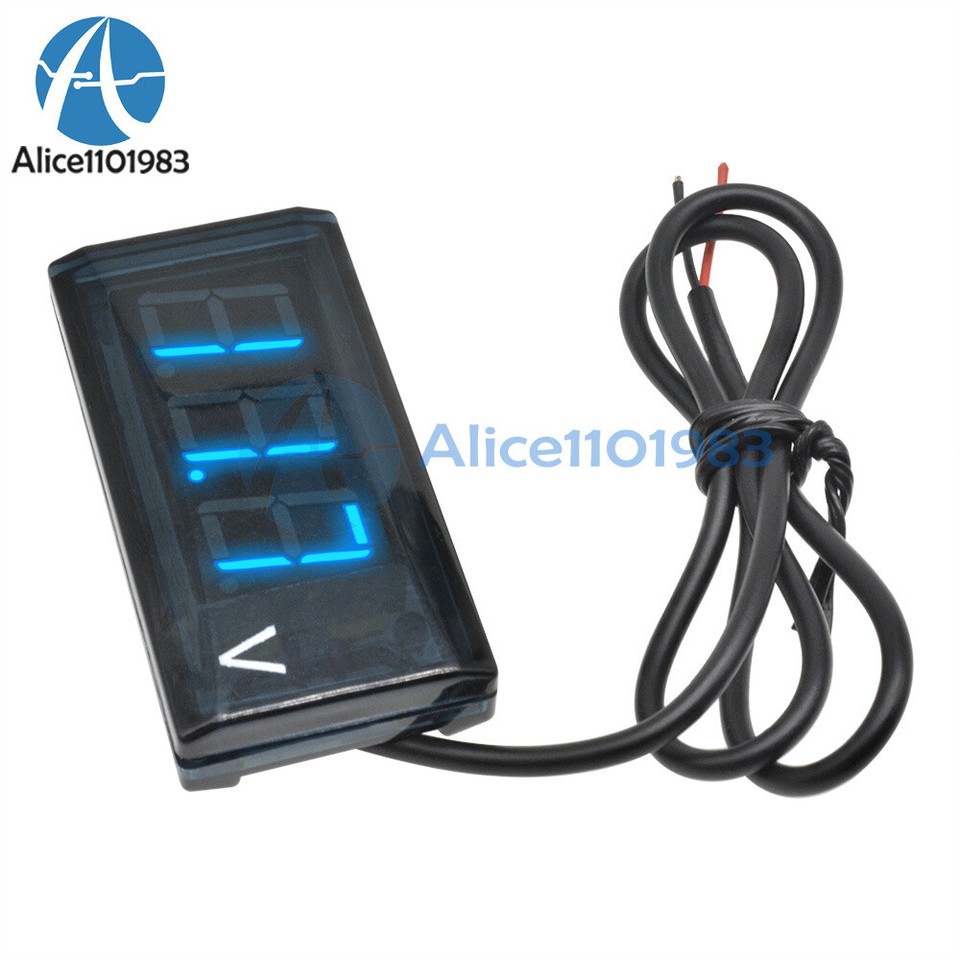 12V Blue LED Display Voltmeter Voltage Gauge Panel Meter For Car ...