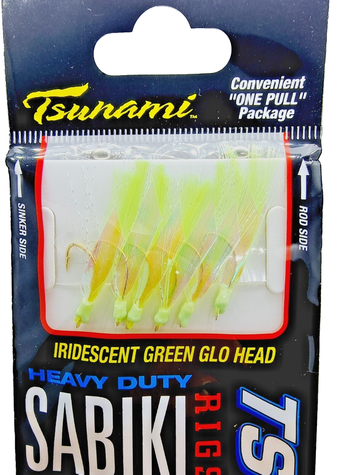 Tsunami Sabiki Rainbow Rig Green Tinsel Size 14 - (6 Hooks) - RSSB-03 ...