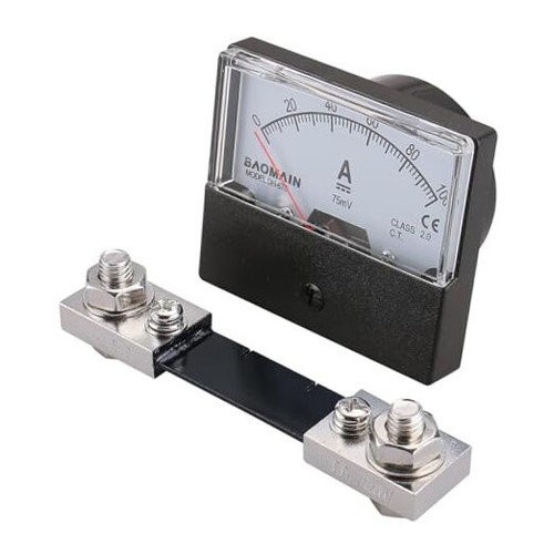 DH-670 DC 100A Analog Amp Panel Meter Current Ammeter with 75mV Shunt ...