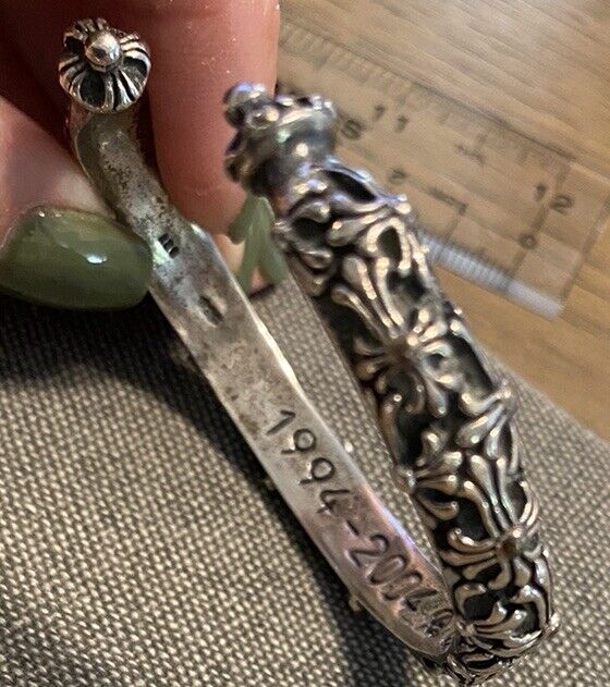A & G Rock Silver Cuff Bracelet Cross Chrome Hearts Style A & G Rock Silver Cuff Bracelet Cross Chrome Hearts Style