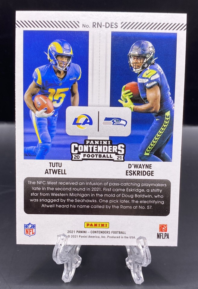 2021 Contenders DWAYNE ESKRIDGE & TUTU ATWELL ROUND 2 RED FOIL ROOKIE ...