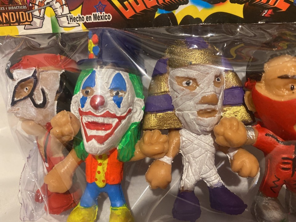LUCHA LIBRE SET Luchadores Cabezones 3" Action Figures Mexican Toys# 10 ...