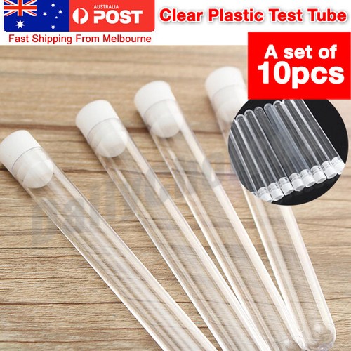 Clear Plastic Test Tube Set with Push Caps Sample Containers Vials 12 ...