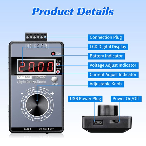 Adjustable 4-20mA Signal Generator Current Voltage Analog Simulator 0 ...