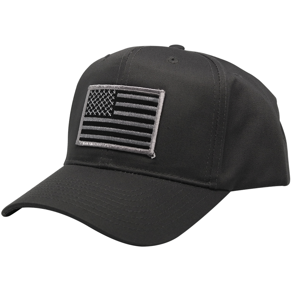 Subdued Grey American Flag Embroidered Iron On Patch Ball Cap - 3 ...