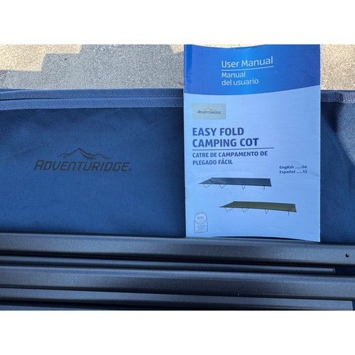 Adventuridge Easy Fold Camping Cot 74 x29.5" Steel Frame Carry Bag Wgt ...